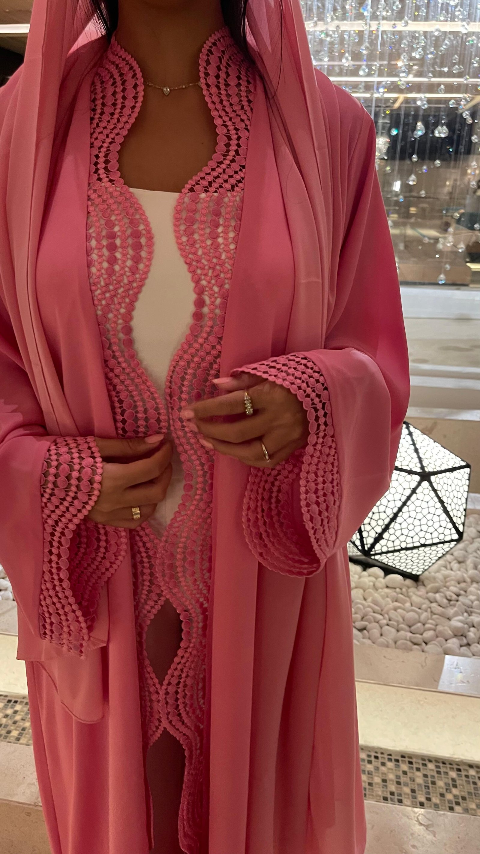 Hot Pink Waves Abaya – LYLAC BOUTIQUE